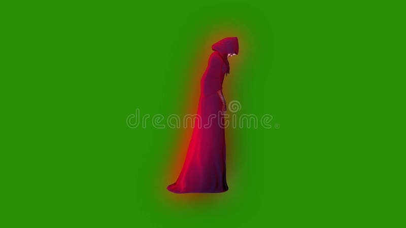 Ghost Phantom Entity Witch Attack Green Screen 3D Rendering Animation ...