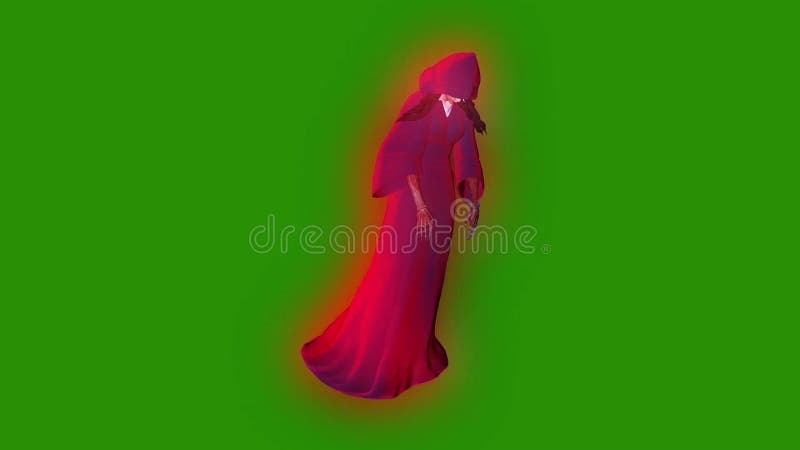 Ghost Phantom Entity Witch Attack Green Screen 3D Rendering Animation ...