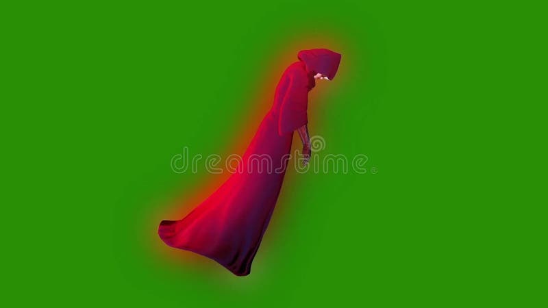Ghost Phantom Entity Witch Flight Cycle Side Green Screen 3D Rendering ...