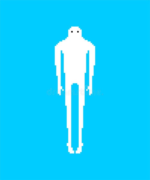 Ghost Pixel Art. 8 Bit Human Phantom Stock Vector - Illustration of ...