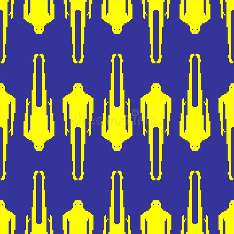 Ghost Pixel Art Pattern Seamless. 8 Bit Human Phantom Background Stock ...
