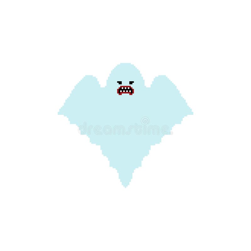 Ghost Pixel Art. Spooky Cartoon Pixelated 8 Bit Stock Vector ...