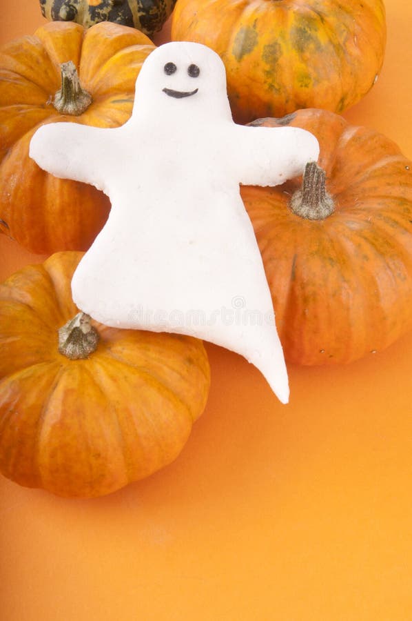 Ghost with pumpkin stock photo. Image of october, celebration - 39967124