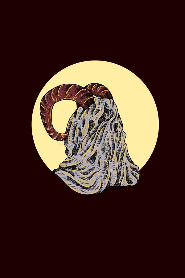 Ghost with Red Horn Vector Illustration Stock Vector - Illustration of ...