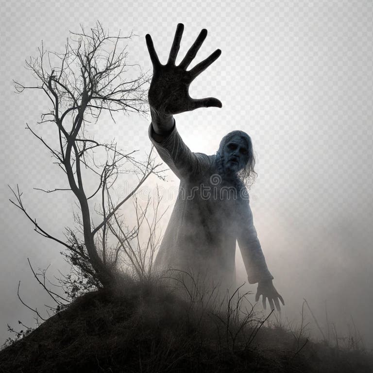 A Ghost in a Robe with a Hand Extended Stock Illustration ...