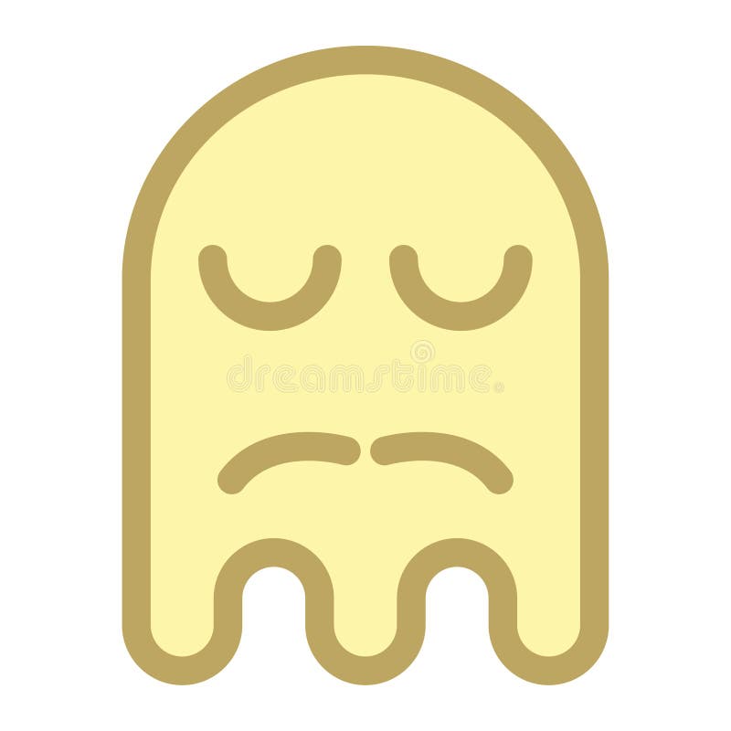 Ghost Sad Mustache Yellow Face Stock Vector - Illustration of doodle ...