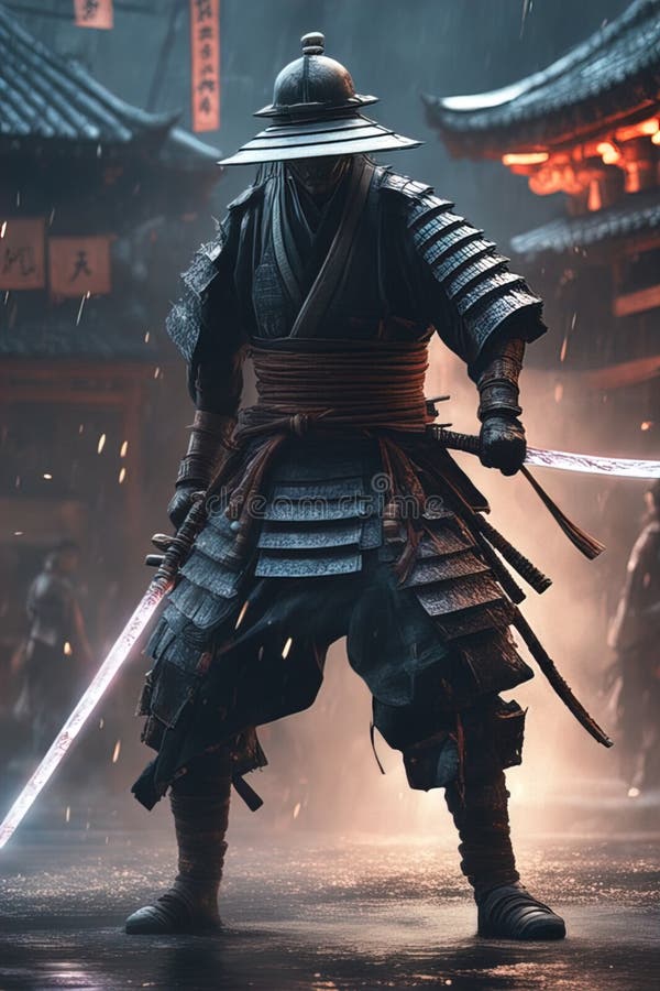 Ghost Samurai, Samurai Warrior Bound by a Ghostly Curse, Wearing Shabby ...