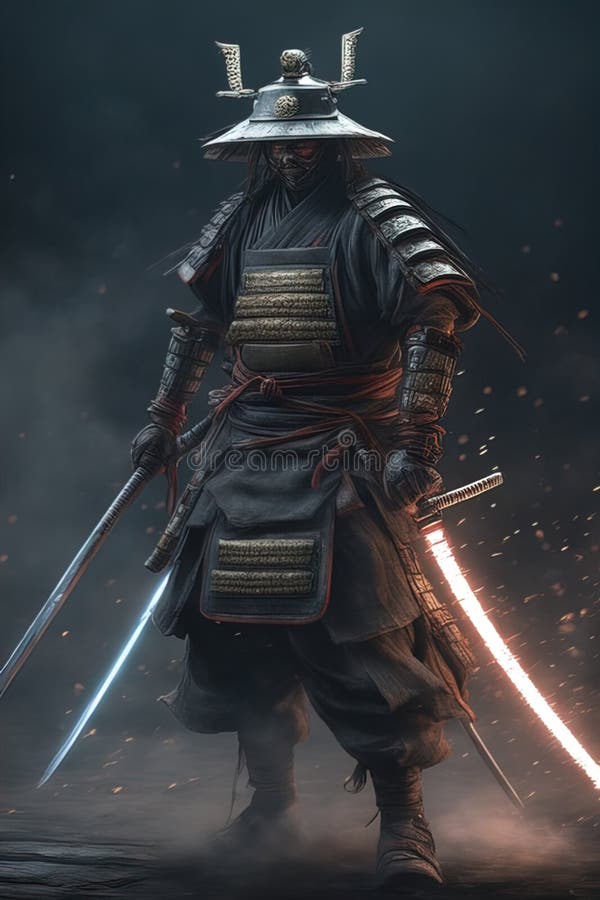 Ghost Samurai, Samurai Warrior Bound by a Ghostly Curse, Wearing Shabby ...