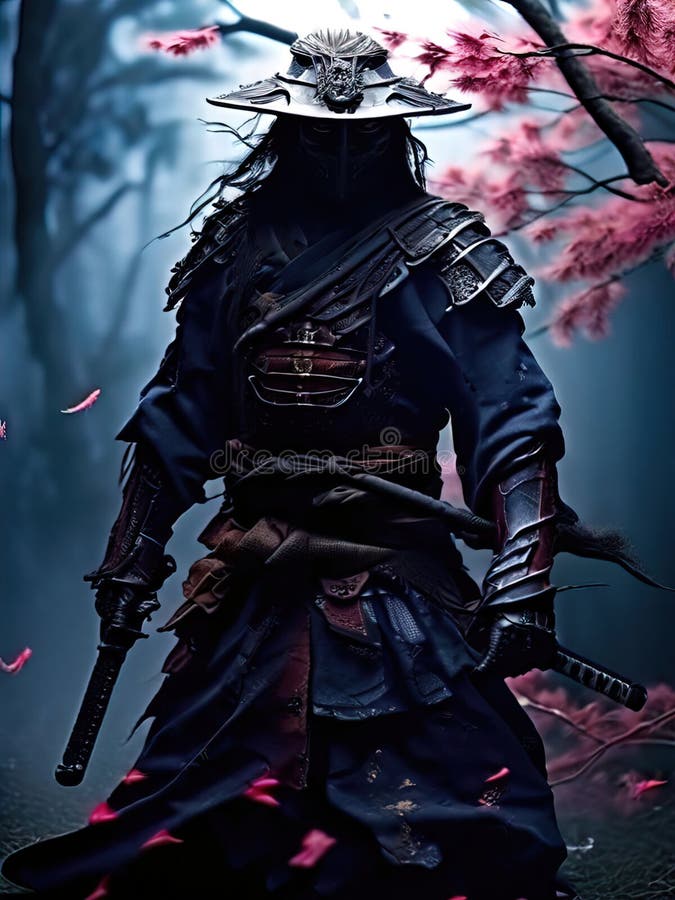Ghost Samurai, Samurai Warrior Bound by a Ghostly Curse, Wearing Shabby ...