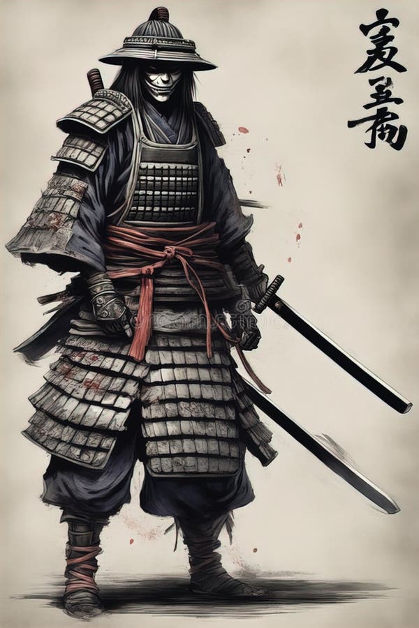 Ghost Samurai, Samurai Warrior Bound by a Ghostly Curse, Wearing Shabby ...