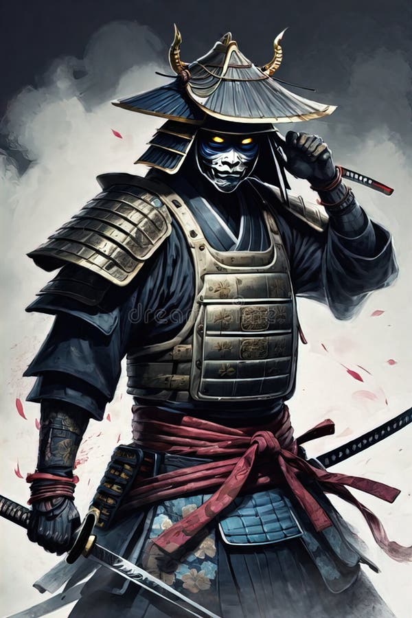 Ghost Samurai, Samurai Warrior Bound by a Ghostly Curse, Wearing Shabby ...