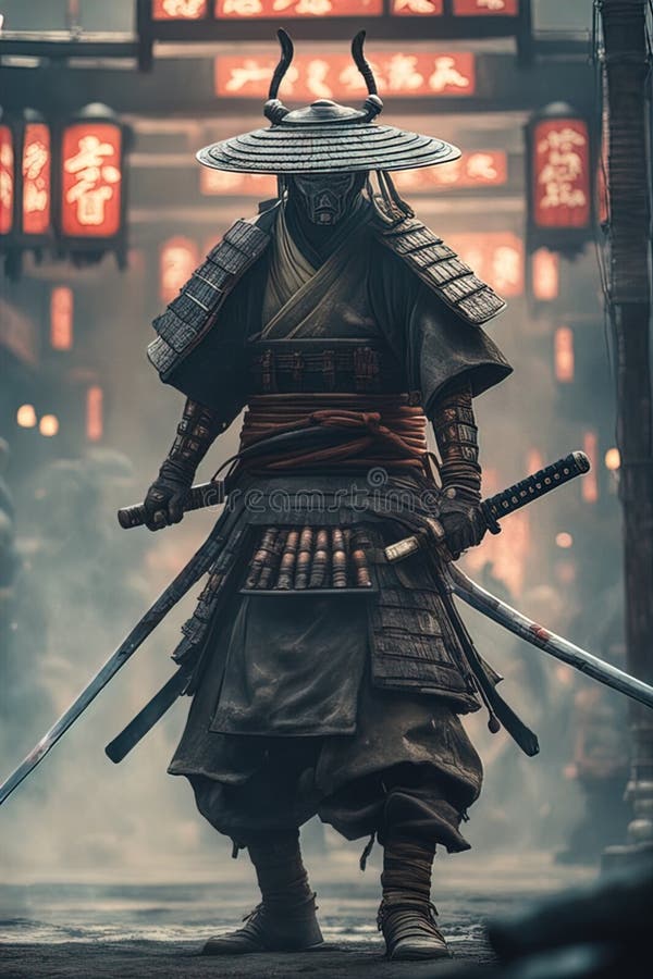 Ghost Samurai, Samurai Warrior Bound by a Ghostly Curse, Wearing Shabby ...