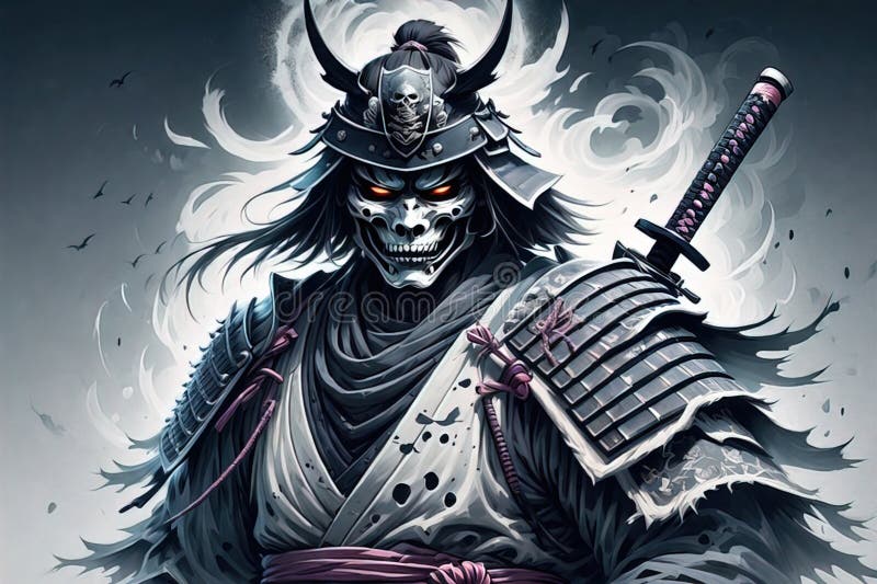 Ghost Samurai, Samurai Warrior Bound by a Ghostly Curse, Wearing Shabby ...