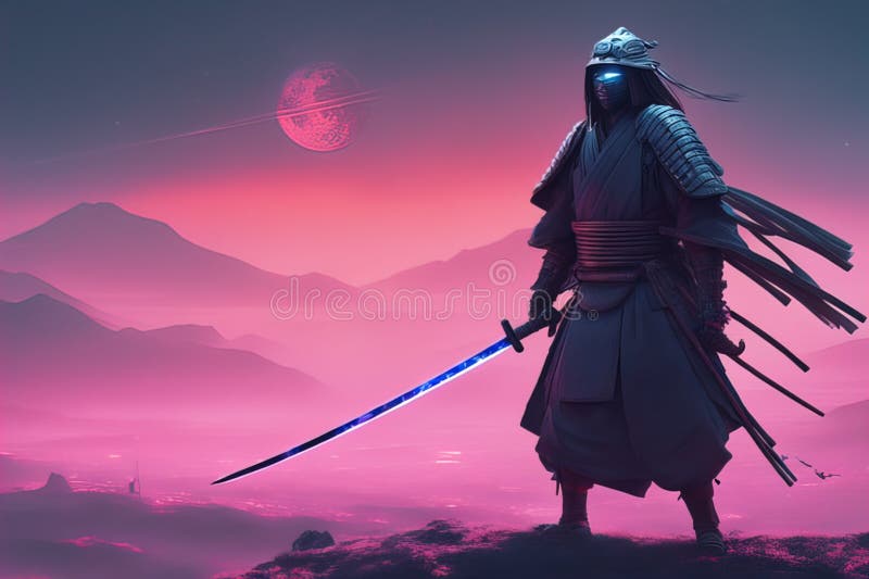 Ghost Samurai, Samurai Warrior Bound by a Ghostly Curse, Wearing Shabby ...