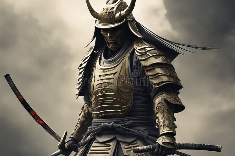 Ghost Samurai, Samurai Warrior Bound by a Ghostly Curse, Wearing Shabby ...