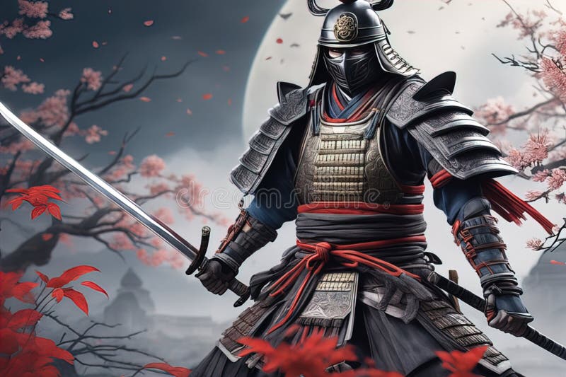Ghost Samurai, Samurai Warrior Bound by a Ghostly Curse, Wearing Shabby ...