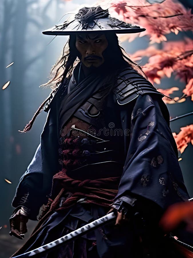 Ghost Samurai, Samurai Warrior Bound by a Ghostly Curse, Wearing Shabby ...