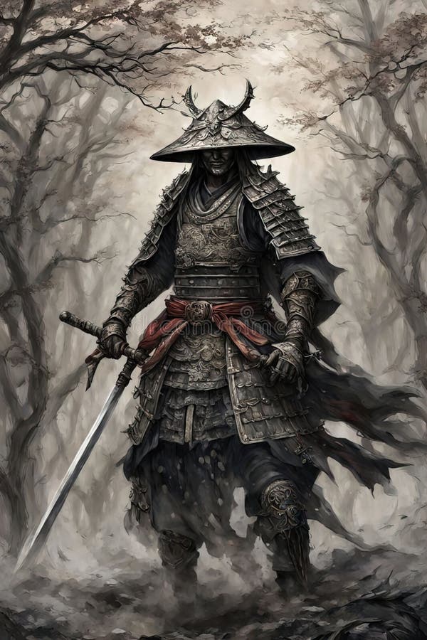 Ghost Samurai, Samurai Warrior Bound by a Ghostly Curse, Wearing Shabby ...