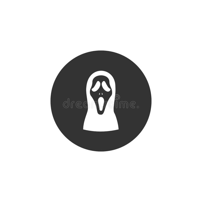 Ghost Scream Mask Halloween Concept Flat Icon Stock Illustration ...