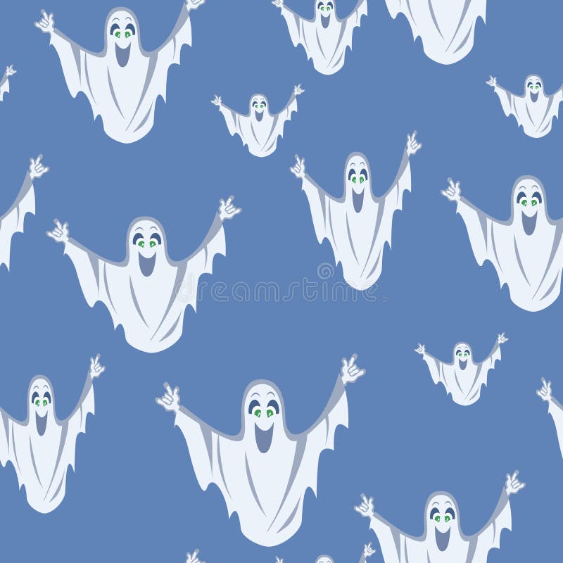 Ghost Seamless Background stock vector. Illustration of positive - 73681441
