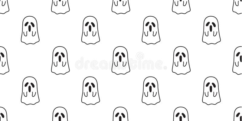 Ghost Seamless Pattern Halloween Spooky Cartoon Wallpaper Background ...