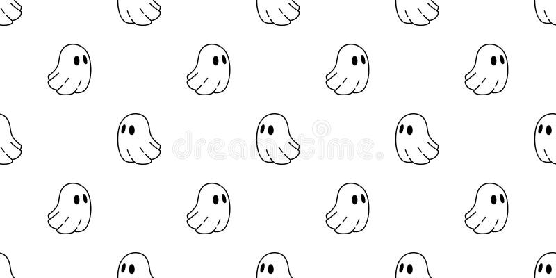Ghost Seamless Pattern Spooky Halloween Vector Scarf Isolated Tile ...