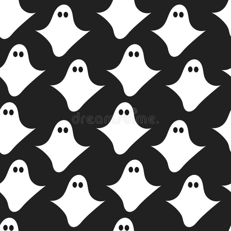 Ghost seamless pattern stock vector. Illustration of fear - 79933944