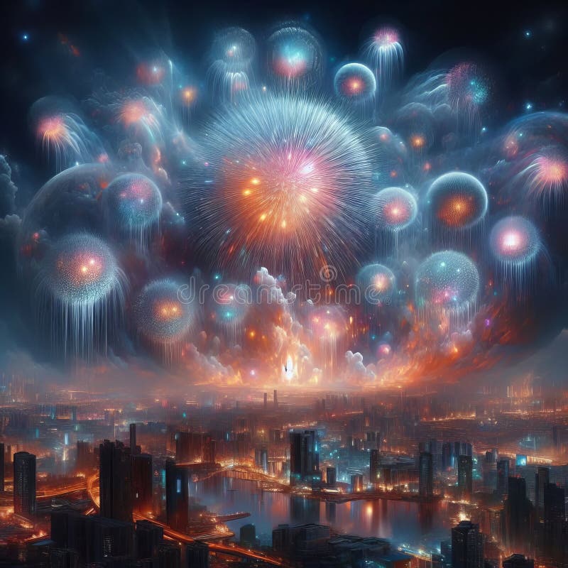 155 26. Ghost Shells_ Large, Spherical Fireworks that Stock Photo ...