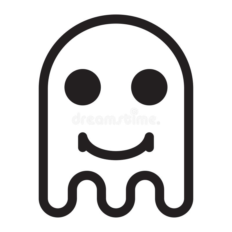 Ghost smile face teeth stock vector. Illustration of cute - 100688375
