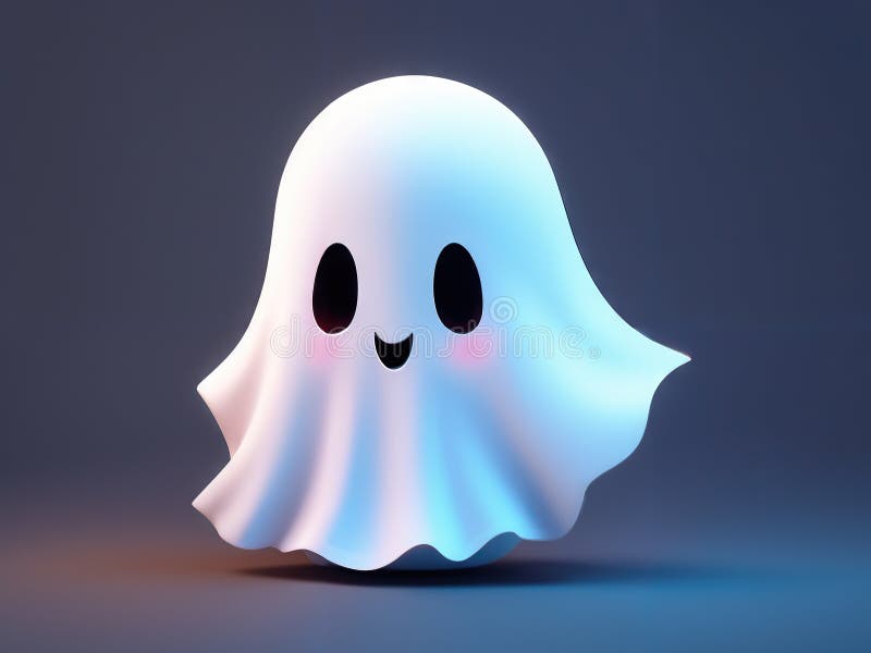 Ghost with a Smile on it S Face Stock Illustration - Illustration of ...