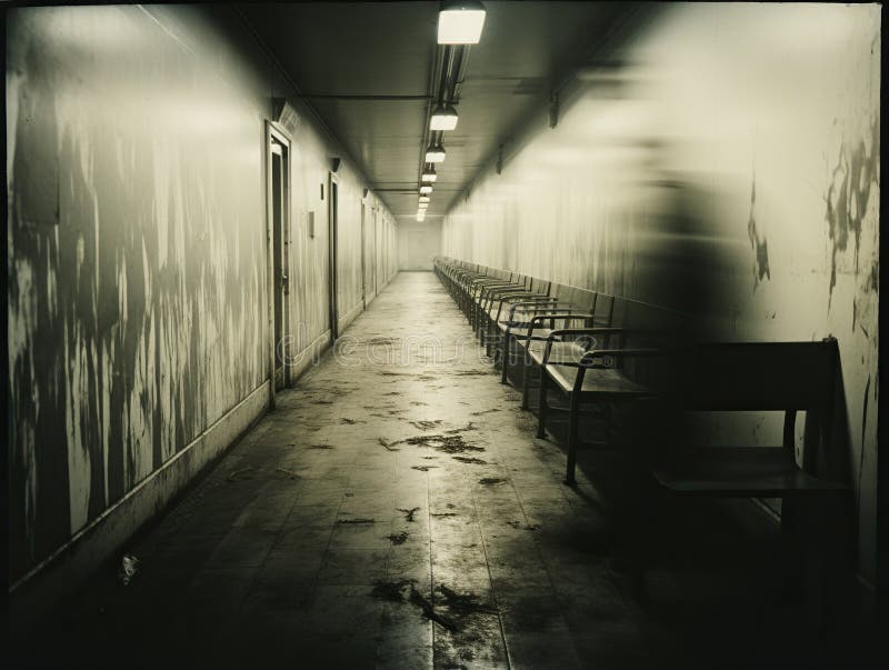 Ghost, Spirit in an Empty Corridor with Blur Effect. Generated by ...