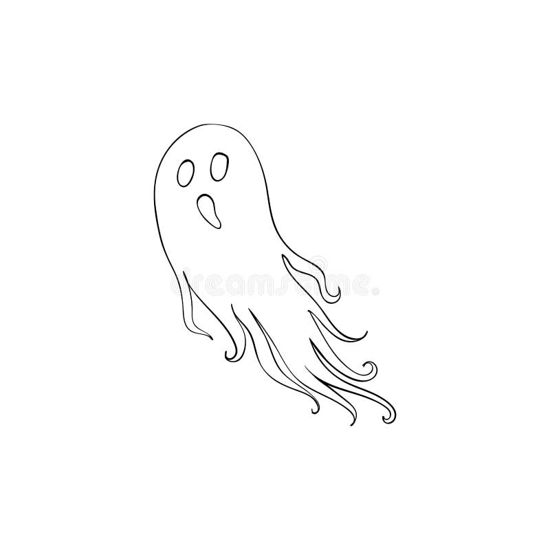 Ghost Symbol Of Halloween. Spook Character Of Horror. Mystical ...