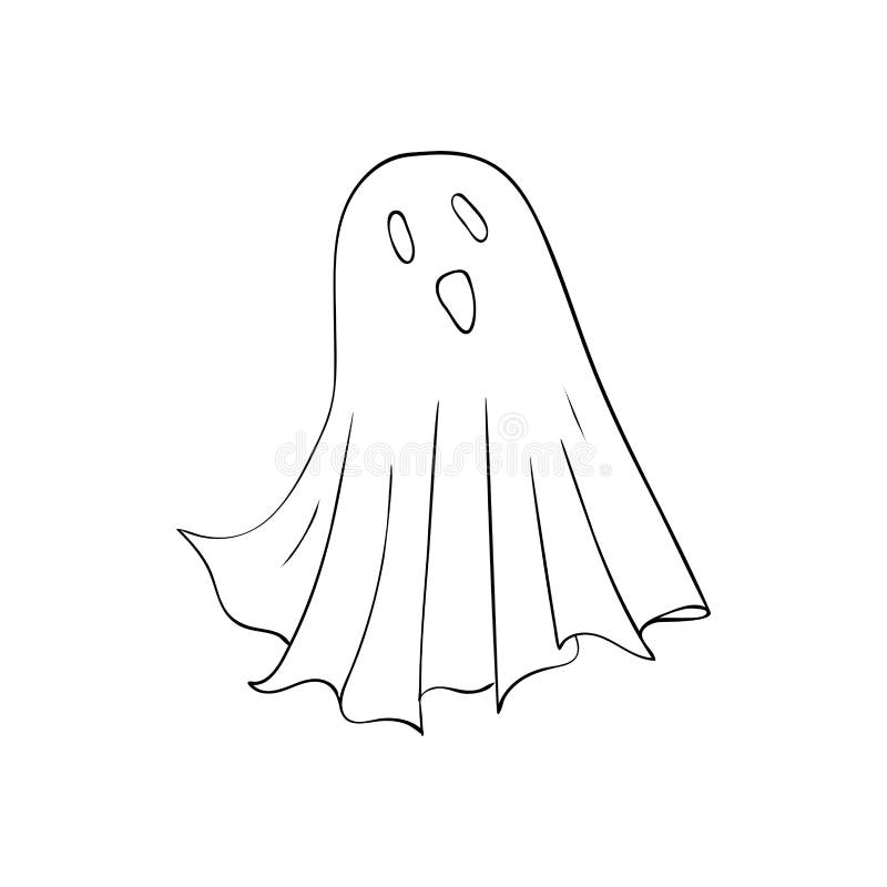 Ghost Symbol of Halloween. Spook Character of Horror Stock Vector ...