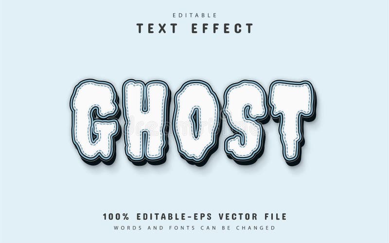 Ghost Text Effect Template in 3d Style Stock Vector - Illustration of ...