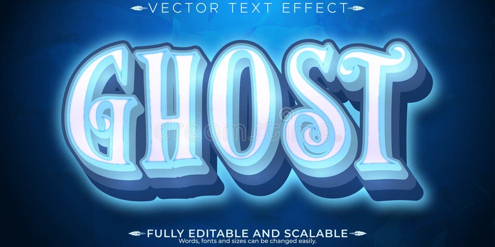 Ghost Text Effect, Editable Misty Horror Text Style Stock Vector - Illustration of logo ...