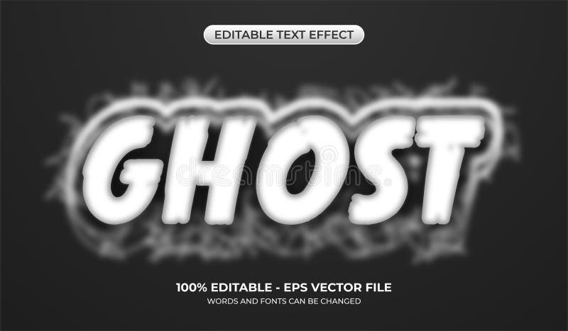 Ghost Text Effect. Editable Scary Paranormal Text Effect Stock Vector ...