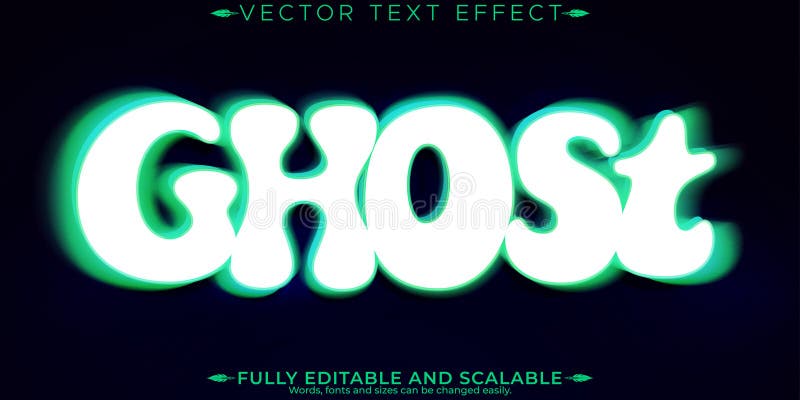 Ghost Text Effect, Editable Vintage and Scary Text Style Stock Vector ...