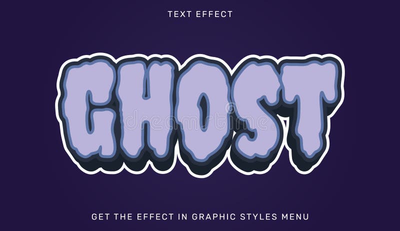 Ghost Text Effect Template in 3d Style Stock Vector - Illustration of ...