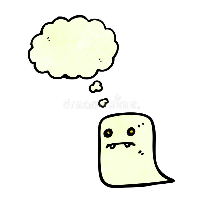 Ghost with Thought Bubble Cartoon Stock Vector - Illustration of raster ...