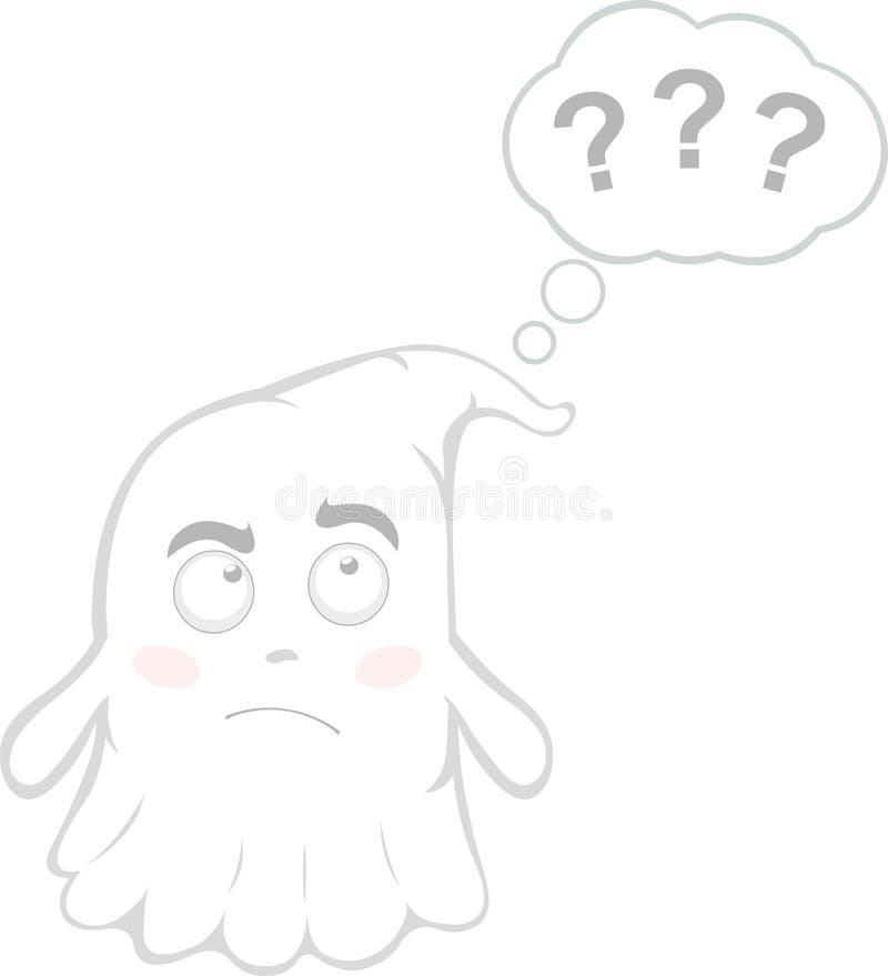 Ghost Thought Cloud Question Sign Stock Vector - Illustration of ...