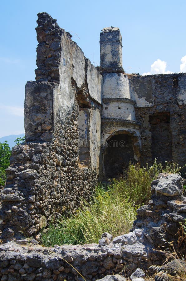 Ghost Town Kayakoy in Turkey Stock Image - Image of desolate, outdoor ...