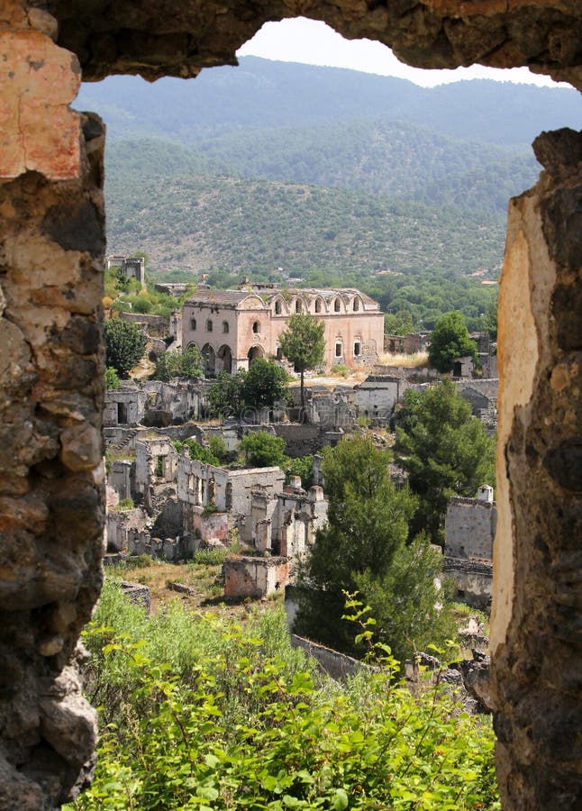 Ghost Town of Kayakoy Turkey Stock Image - Image of landmark ...