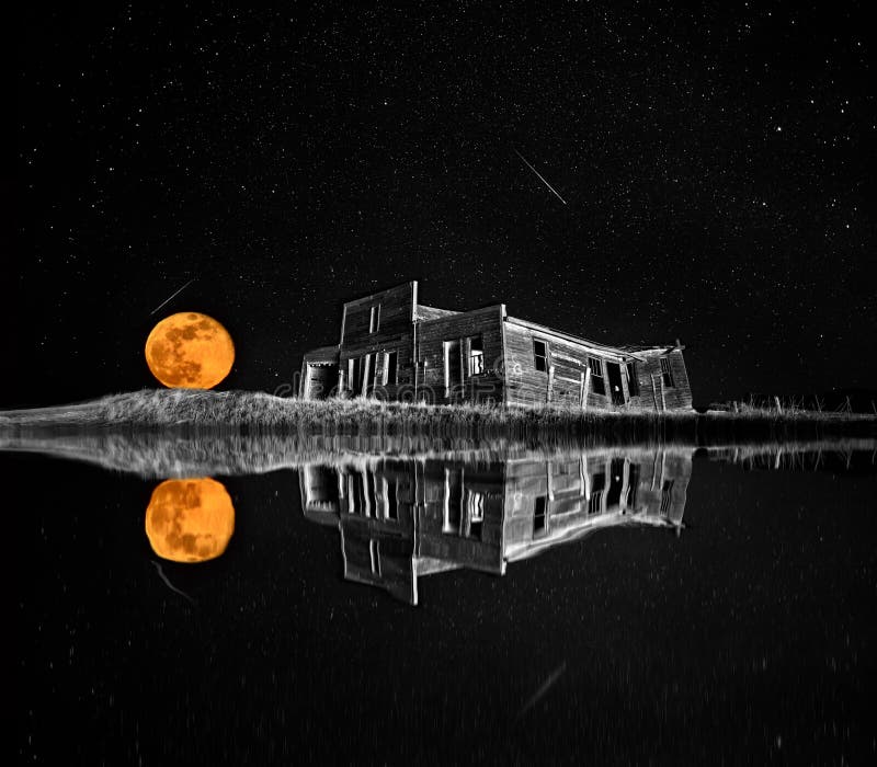 Ghost Town Night Stars stock image. Image of historic - 145124951