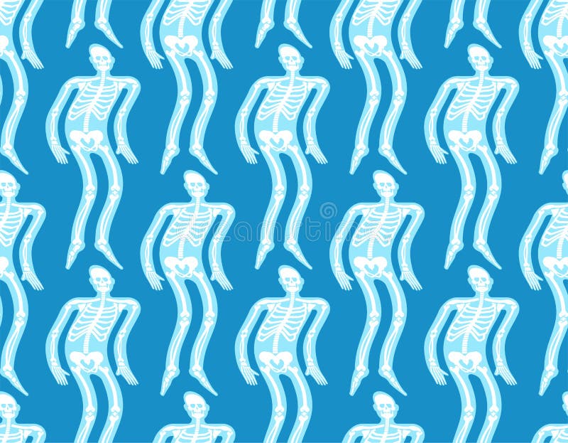 Ghost of Transparent Man with Bones Pattern Seamless. Spirit Flies ...