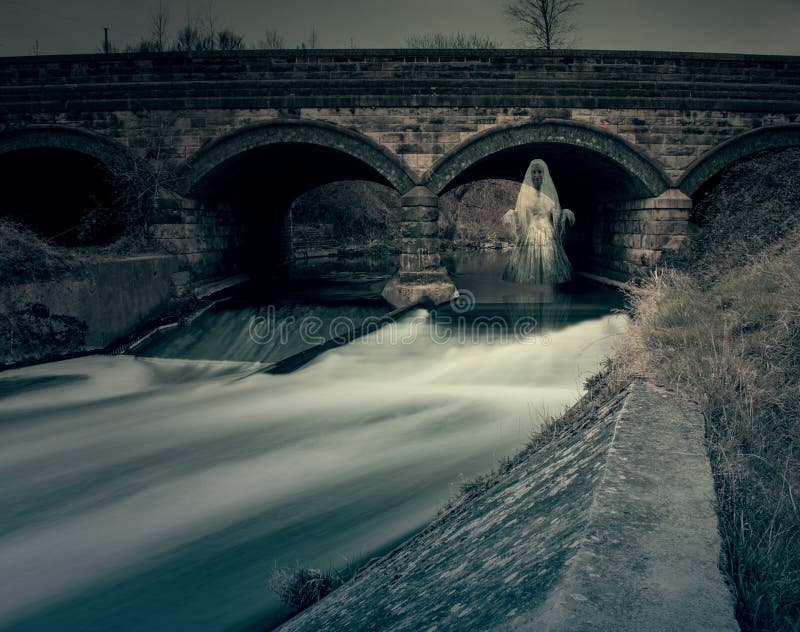 Ghost Under River Bridge stock image. Image of fright - 92620719