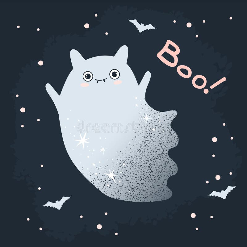 Ghost Vampire Vector Illustration Dark Background Stock Vector ...