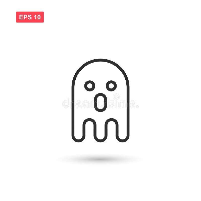 Ghost Vector Icon Design Isolated Stock Vector - Illustration of stroke ...