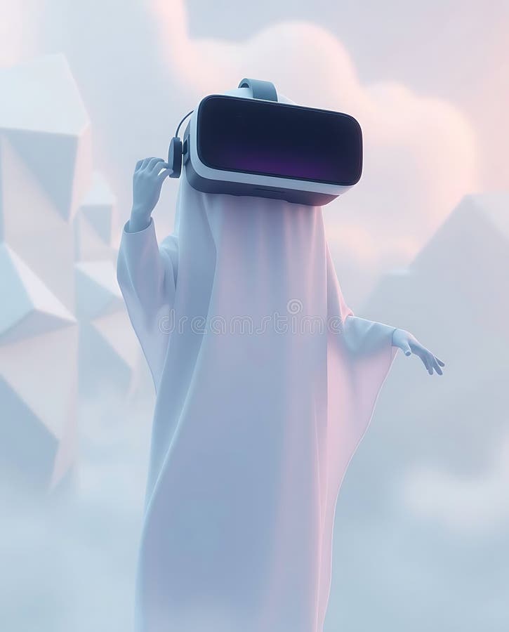 Ghost VR Metaverse Exploration Stock Illustration - Illustration of ...