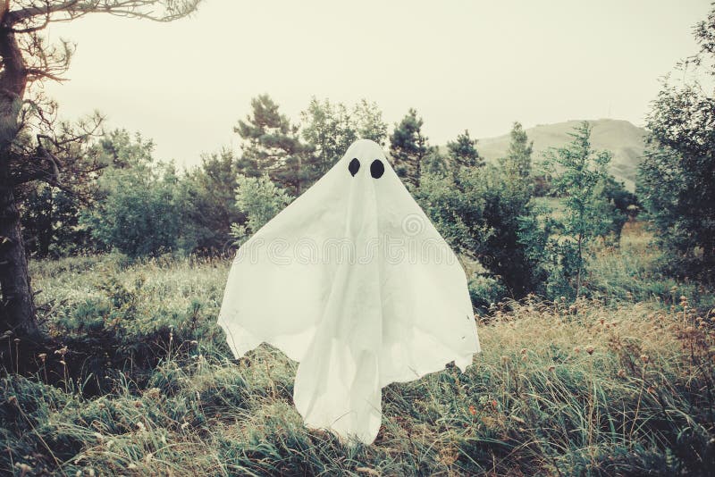 Ghost Walking in the Forest Stock Photo - Image of scary, ghost: 77342752