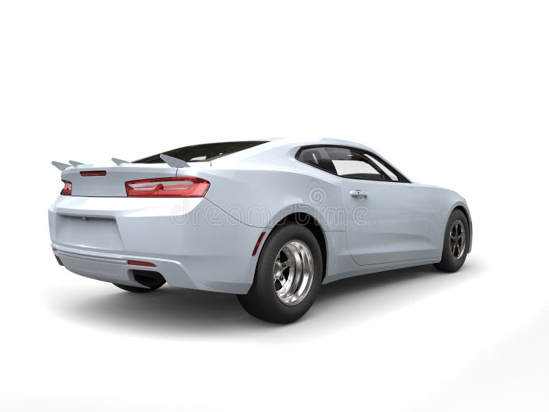 Ghost White Modern Muscle Car - Back View Stock Illustration ...
